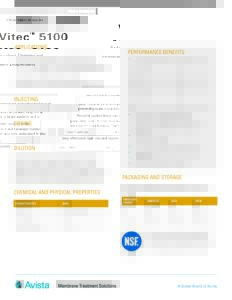 Vitec™ 5100, Silica Antiscalant - Avista™