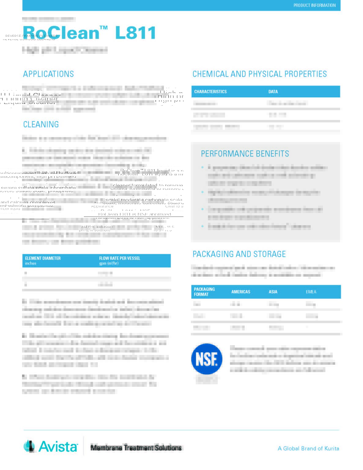 RoClean™ L811, RO Membrane Cleaning Chemical - Avista™