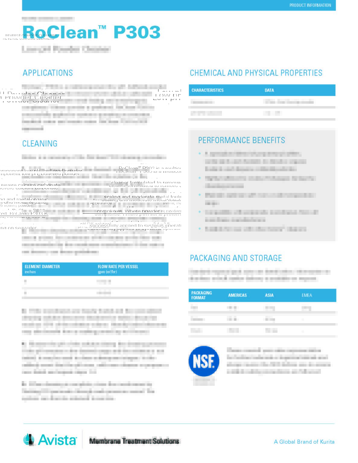 RoClean™ P303, Calcium Carbonate Scale Removal - Avista™