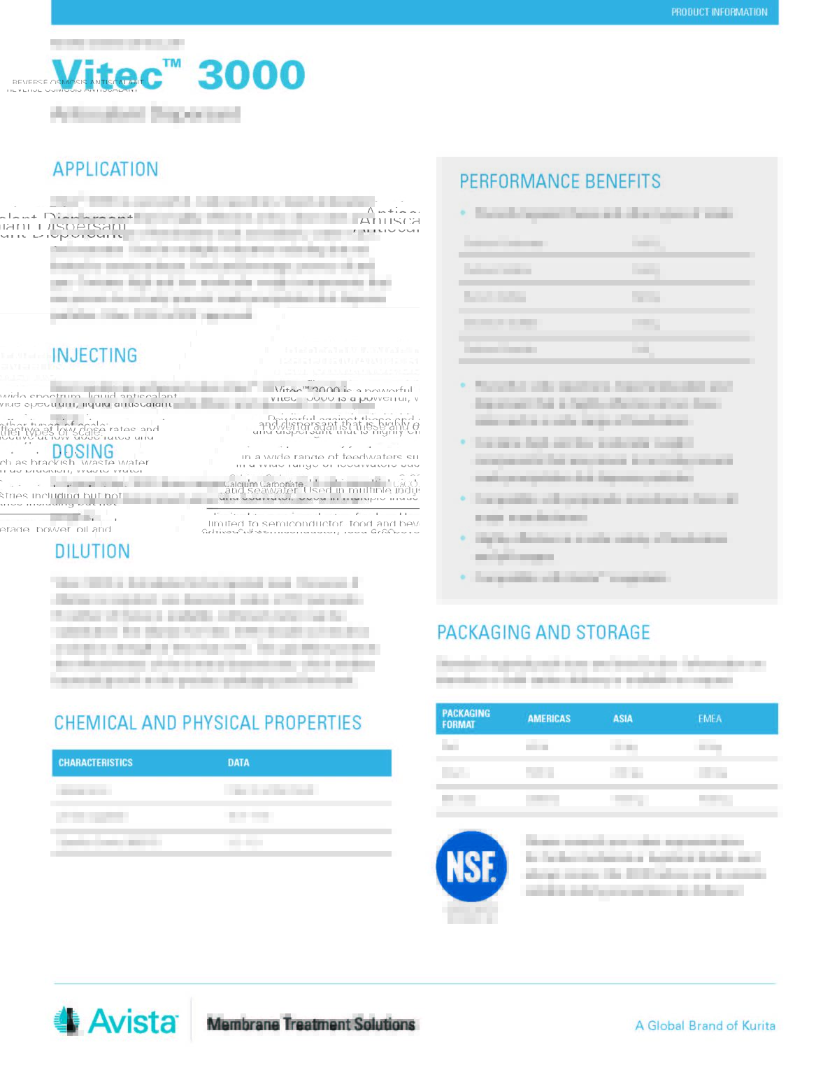 Vitec™ 3000, Liquid Antiscalant - Avista™