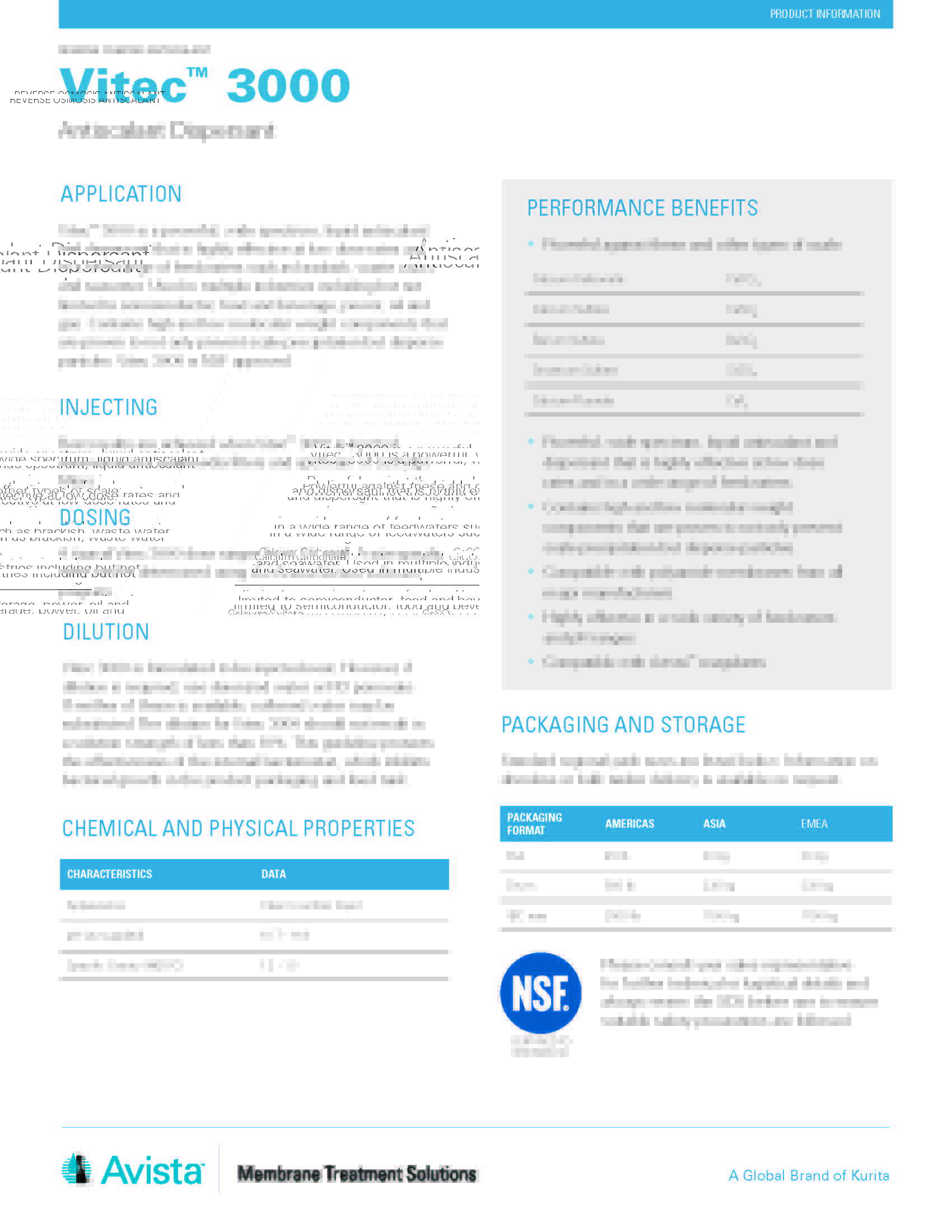 Vitec™ 3000, Liquid Antiscalant - Avista™