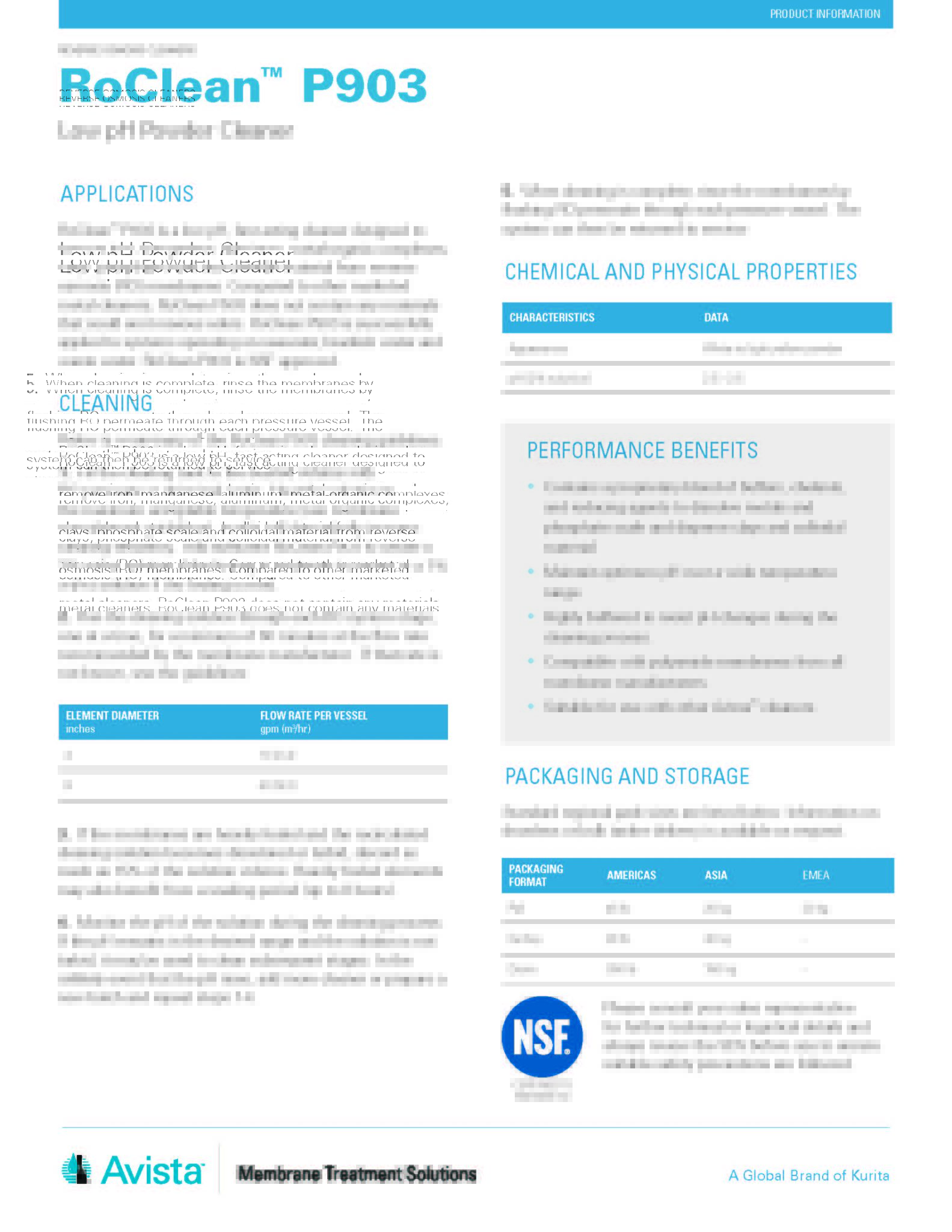 RoClean™ P903 Low pH RO Membrane Cleaner - Avista™