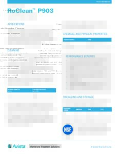 RoClean™ P903 Low pH RO Membrane Cleaner - Avista™